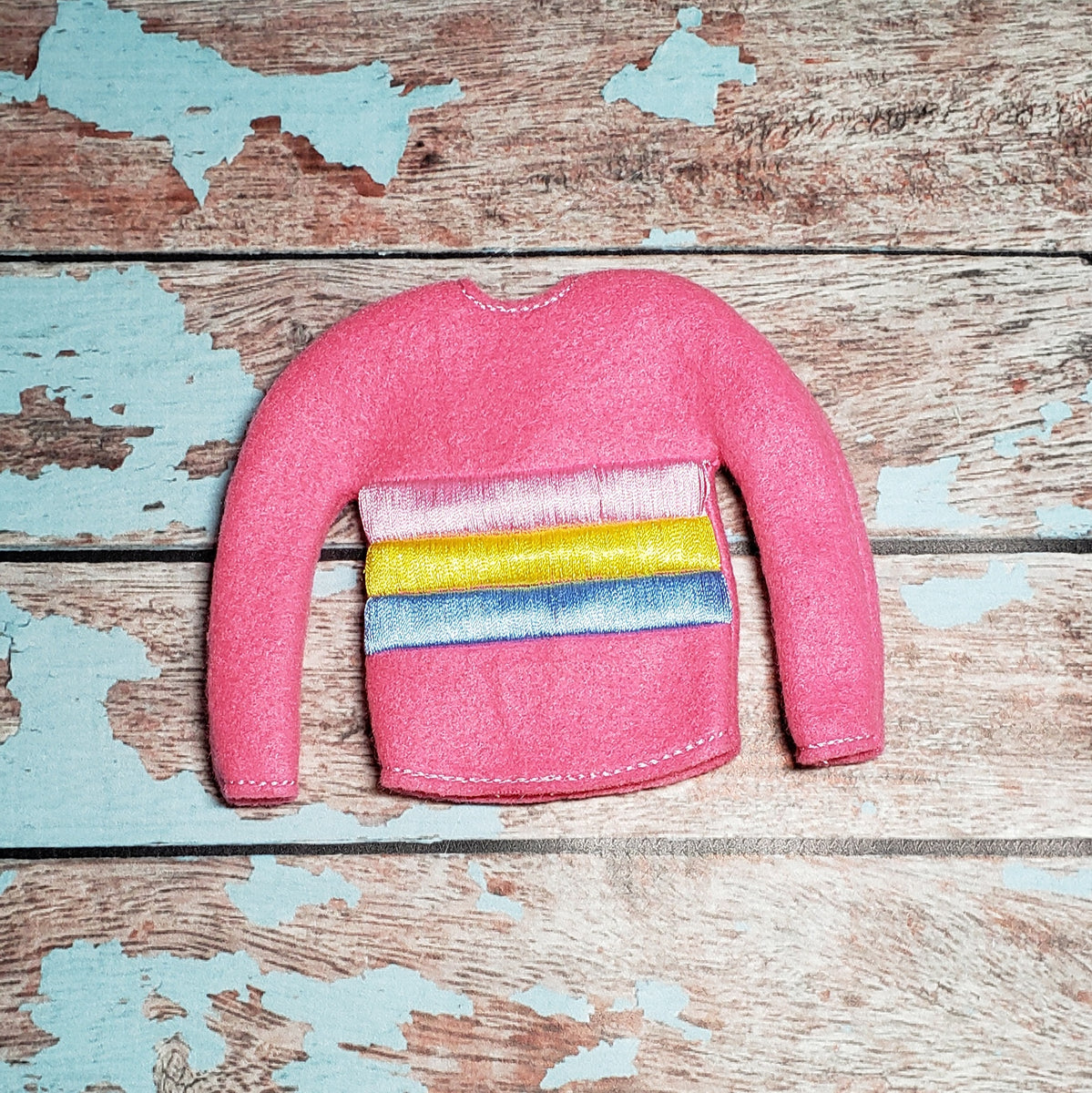 Elf Sweater ITH Design - 3 Stripe Pride Flag In the Hoop Embroidery De ...