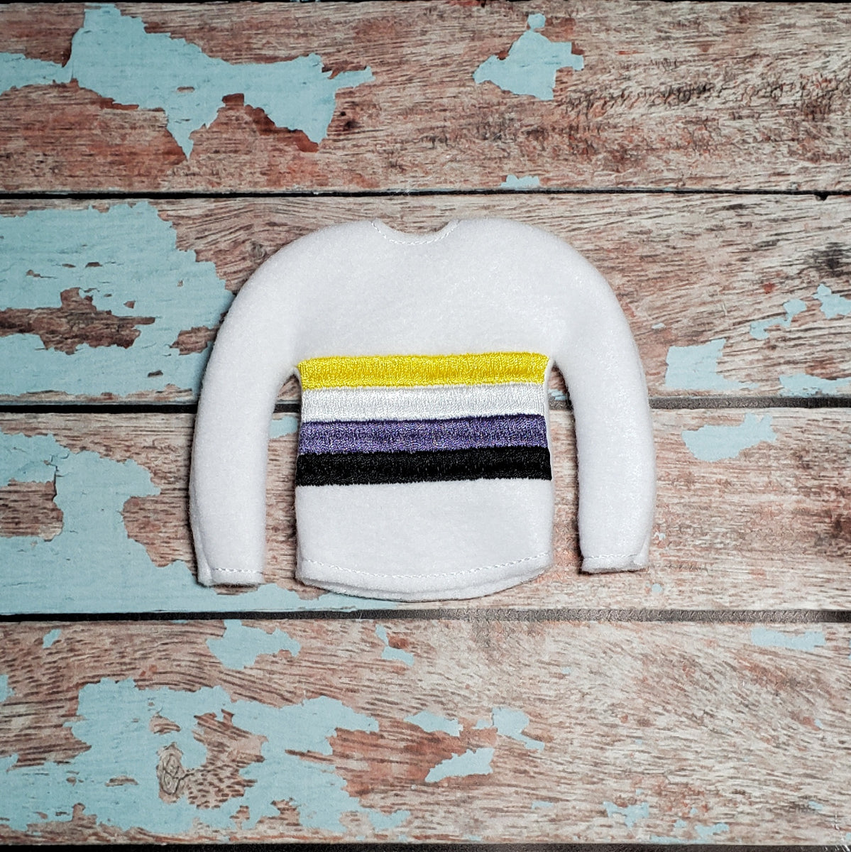 Elf Sweater ITH Design - 4 Stripe Pride Flag In the Hoop Embroidery De ...